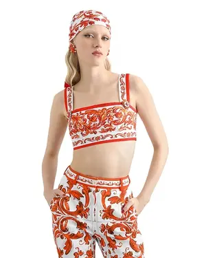 Dolce & Gabbana Majolica Print Bra Top - Multicolor