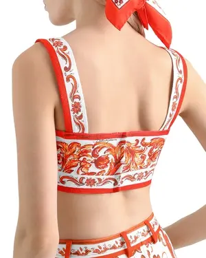 Dolce & Gabbana Majolica Print Bra Top