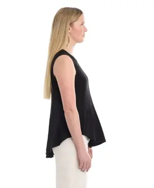 WILT CLOTHING Asymmetric Seam Shell Top - Black