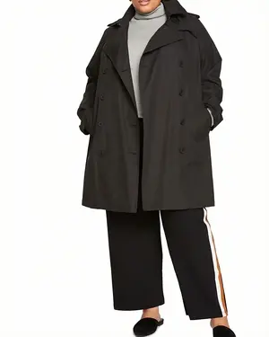Universal Standard Plus Derjon Trench Coat - Black