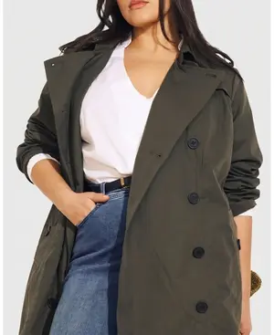 Universal Standard Plus Derjon Trench Coat - Camo