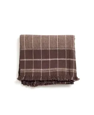 STUDIO VARIOUSLY Treacle Checks Pattern Hand Spun Organic Cotton Handloom Throw
