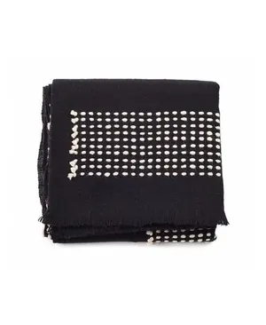 STUDIO VARIOUSLY Hand Knotted Merino Stripes Handloom Throw - Black