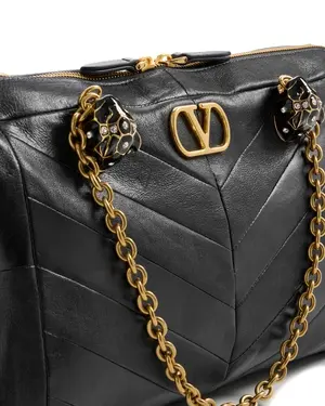 Valentino Garavani Panthea Vlogo Medium Leather Shoulder Bag
