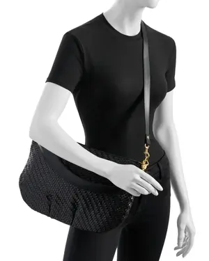 Clare V. Moyen Messenger Woven Leather Crossbody Bag