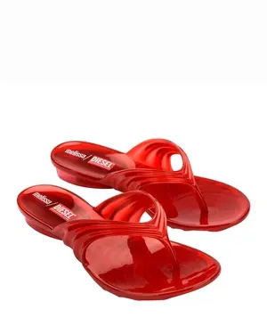 Melissa X Diesel Flip Flop Sandals - Red