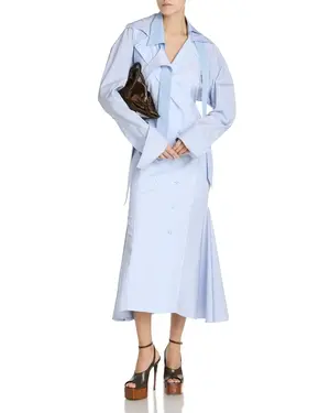 Attico Midi Double Breasted Shirt Dress