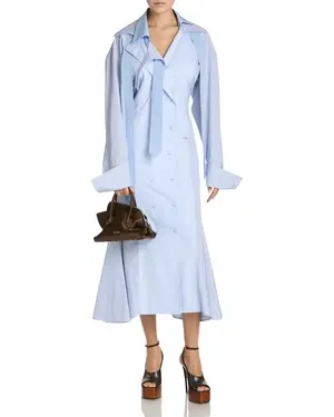Attico Midi Double Breasted Shirt Dress