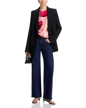 Bloomingdale'S Floral Print Crewneck Sweater - Pink Multi