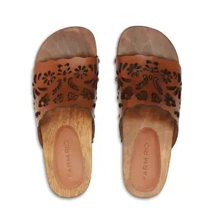 Farm Rio Embellished Leather Sandals