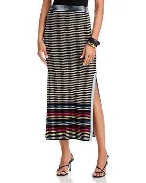 Christopher John Rogers Wave Knit Pencil Skirt - Black Multi