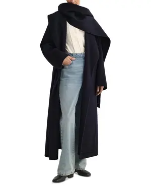 RÓHE Signature Double Faced Wool Scarf Coat