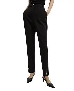 Karen Millen Military Straight Leg Trousers - Black