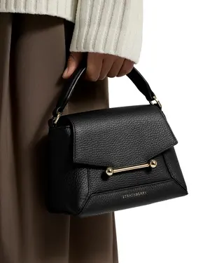 Strathberry Mosaic Nano Leather Crossbody Bag - Black