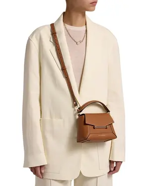 Strathberry Mosaic Nano Leather Crossbody Bag - Tan/vanilla