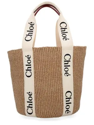 Chloé Large Woody Tote Bag - Beige