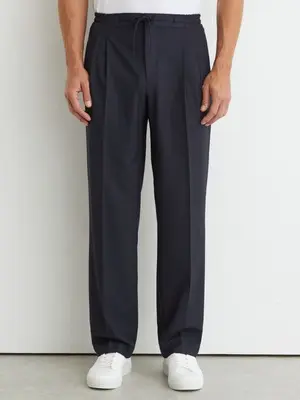 REISS Arden Relaxed Twill Drawstring Trousers