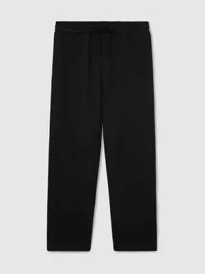 REISS Tanner Cotton Heavyweight Straight-leg Joggers - Black