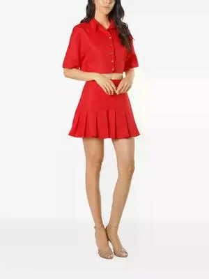 MIA PECULIAR Asymmetrical Pleated Linen Skirt