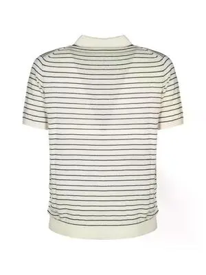 ROBERTO COLLINA Striped-knit Polo Shirt