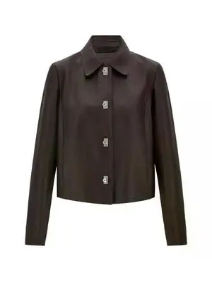 FERRAGAMO Boxy Nubuck Jacket With Gancini Buttons