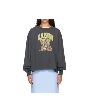 GANNI Logo Tiger T-shirt - Phantom Black