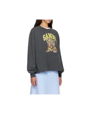 GANNI Logo Tiger T-shirt - Phantom Black