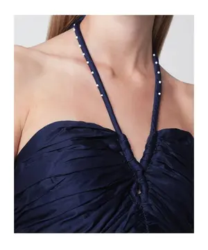 Farm Rio Embroidered Halterneck Dress