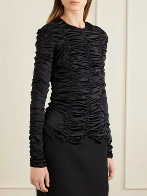 Khaite Rory Pleated Silk Top