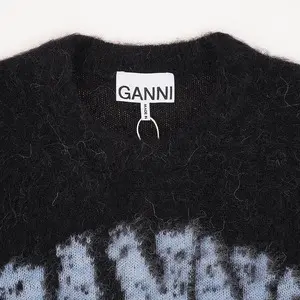GANNI Strawberry Intarsia Knit Jumper - Black