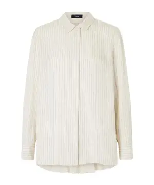 Theory Hi Lo Flou Striped Shirt