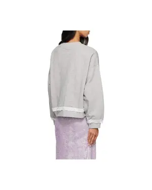 GANNI Isoli Sweatshirt With Lace Detail - Gray