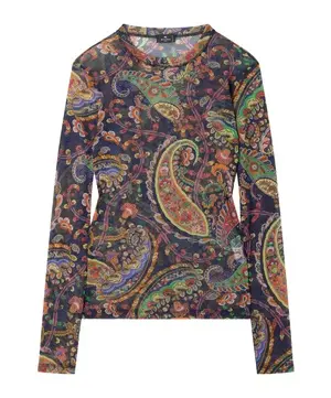 Etro Paisley-print Mesh Top