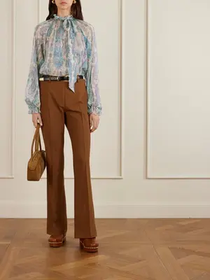 Etro Bow-tie Ruffled Paisley Print Shirt