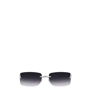 Cartier Rectangle-rimless Sunglasses - Silver