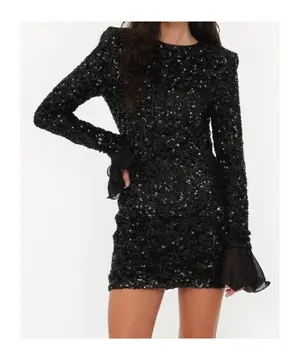 ROTATE BY BIRGER CHRISTENSEN Open Back Sequin Mini Dress