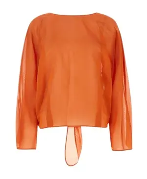 Alberta Ferretti V-back Tied-cuff Blouse