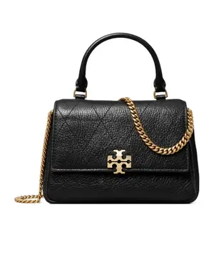 Tory Burch Quilted Chain Tote Bag - Black