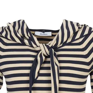 Max Mara Striped Knit Top With Detachable Scarf