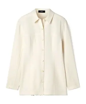 Theory Crepe Seam Shirt - Ivory