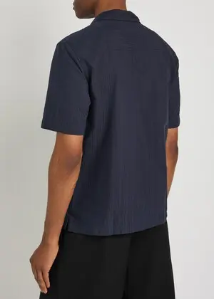 Sunspel Striped Embroidered Cotton Shirt