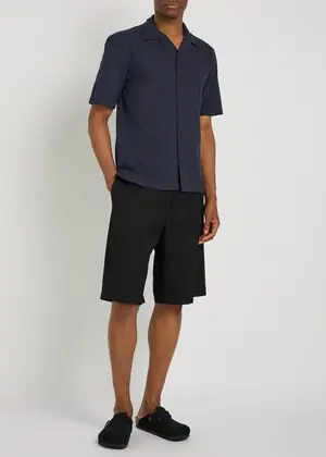 Sunspel Striped Embroidered Cotton Shirt