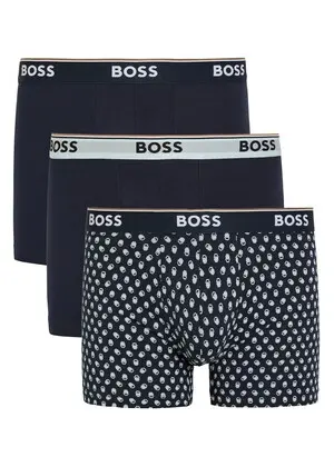 BOSS Power Stretch-cotton Boxer Trunks - Blue