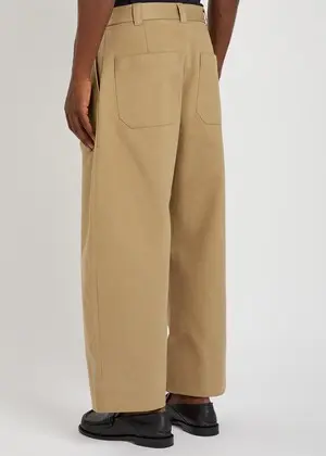 Studio Nicholson Pleated Wide-leg Trousers - Tan