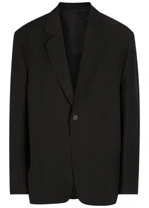 Studio Nicholson Denison Linen And Wool-blend Blazer - Black