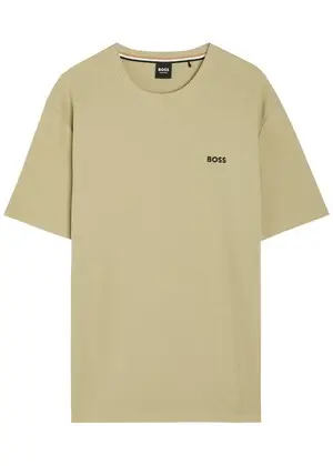 BOSS Logo-embroidered Waffle T-shirt - Green