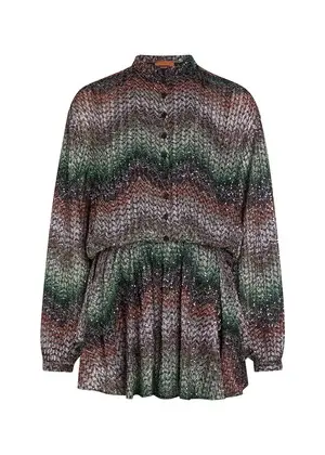 Missoni Chevron Sequin-embellished Metallic-knit Mini Dress - Multicoloured
