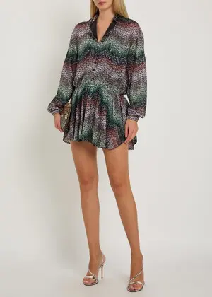 Missoni Chevron Sequin-embellished Metallic-knit Mini Dress