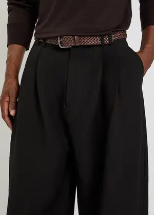 Studio Nicholson Line Pleated Linen And Wool-blend Trousers