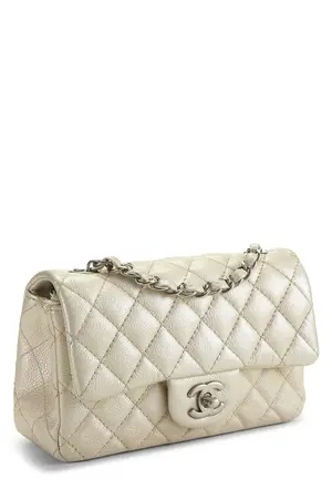 Chanel Quilted Caviar Rectangular Flap Bag - Cream